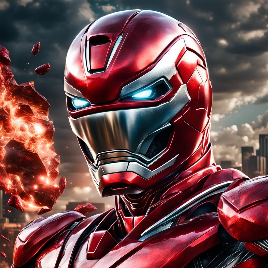 Cross between Ironman and Red Power Ranger - AI Generated Artwork ...