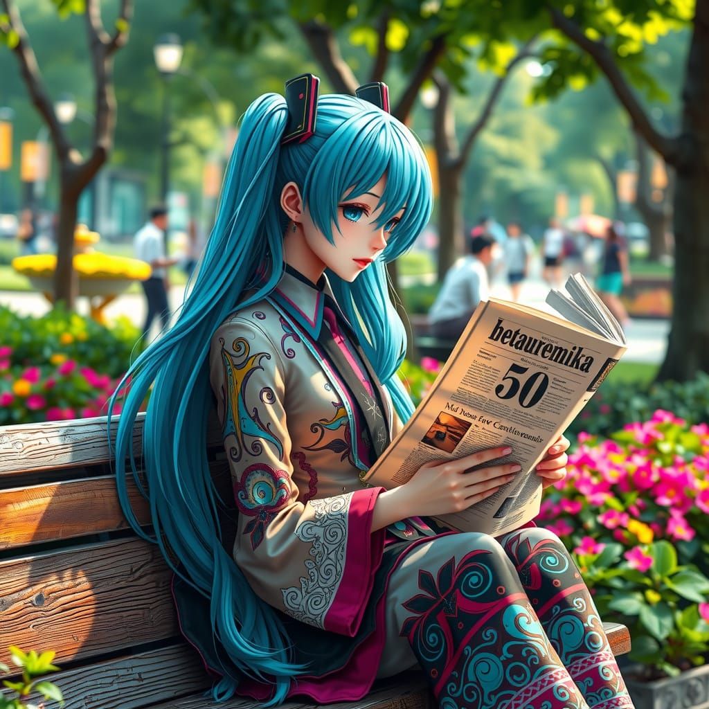 Surreal Hyper-Realistic Portrait of Hatsune Miku i... - AI Art