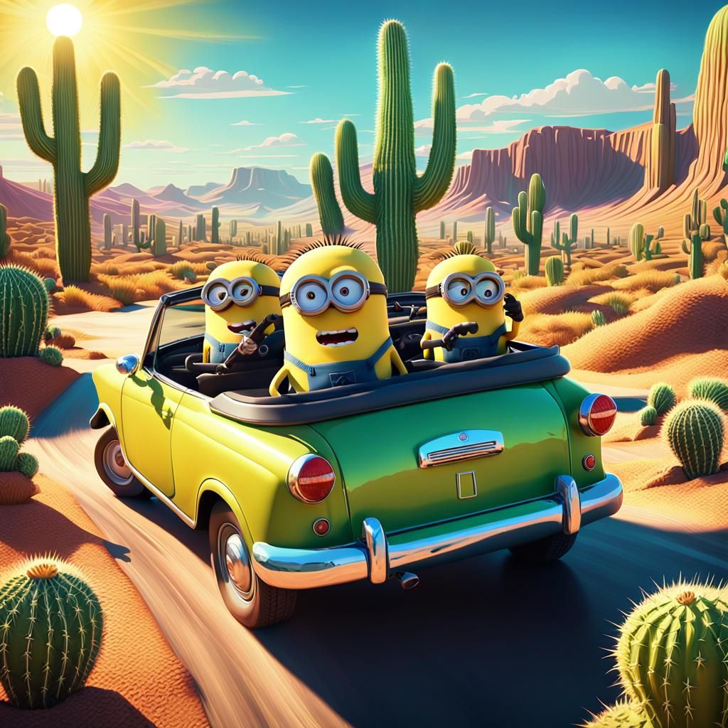 Despicable Me Minions road trip chaos.
