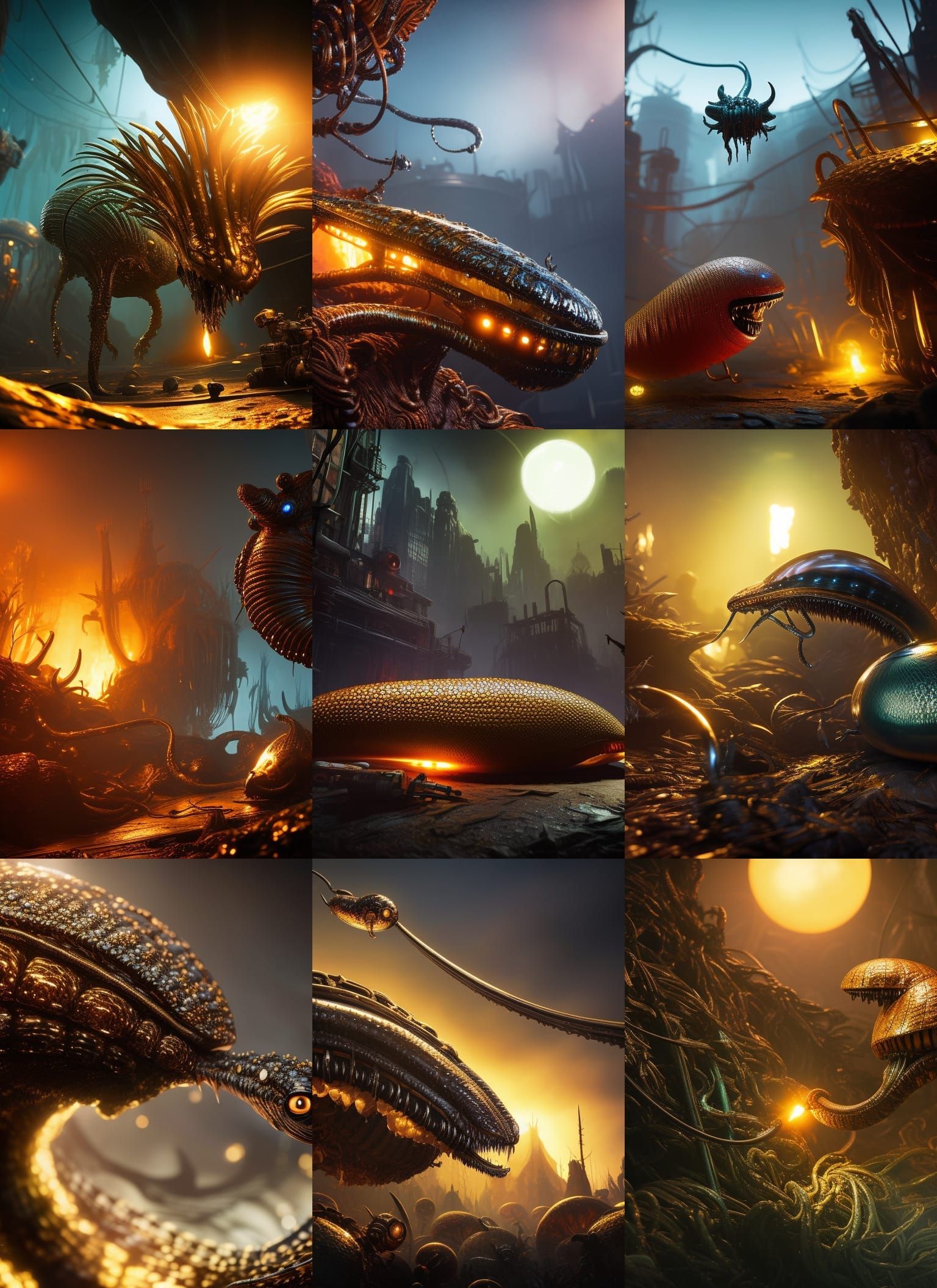 Alien Terror Slugs - AI Generated Artwork - NightCafe Creator