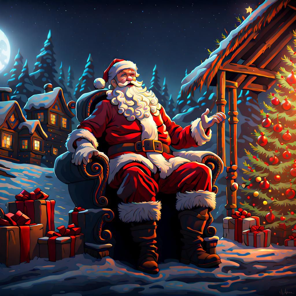 santa claus gifted share to8k detailed matte painting, deep color ...