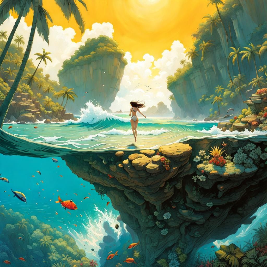 Prompt fail: Beach cross-section - AI Generated Artwork - NightCafe Creator