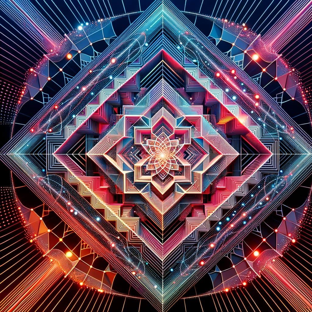 Intricate Geometric Portraits of Interconnected Un... - AI Art