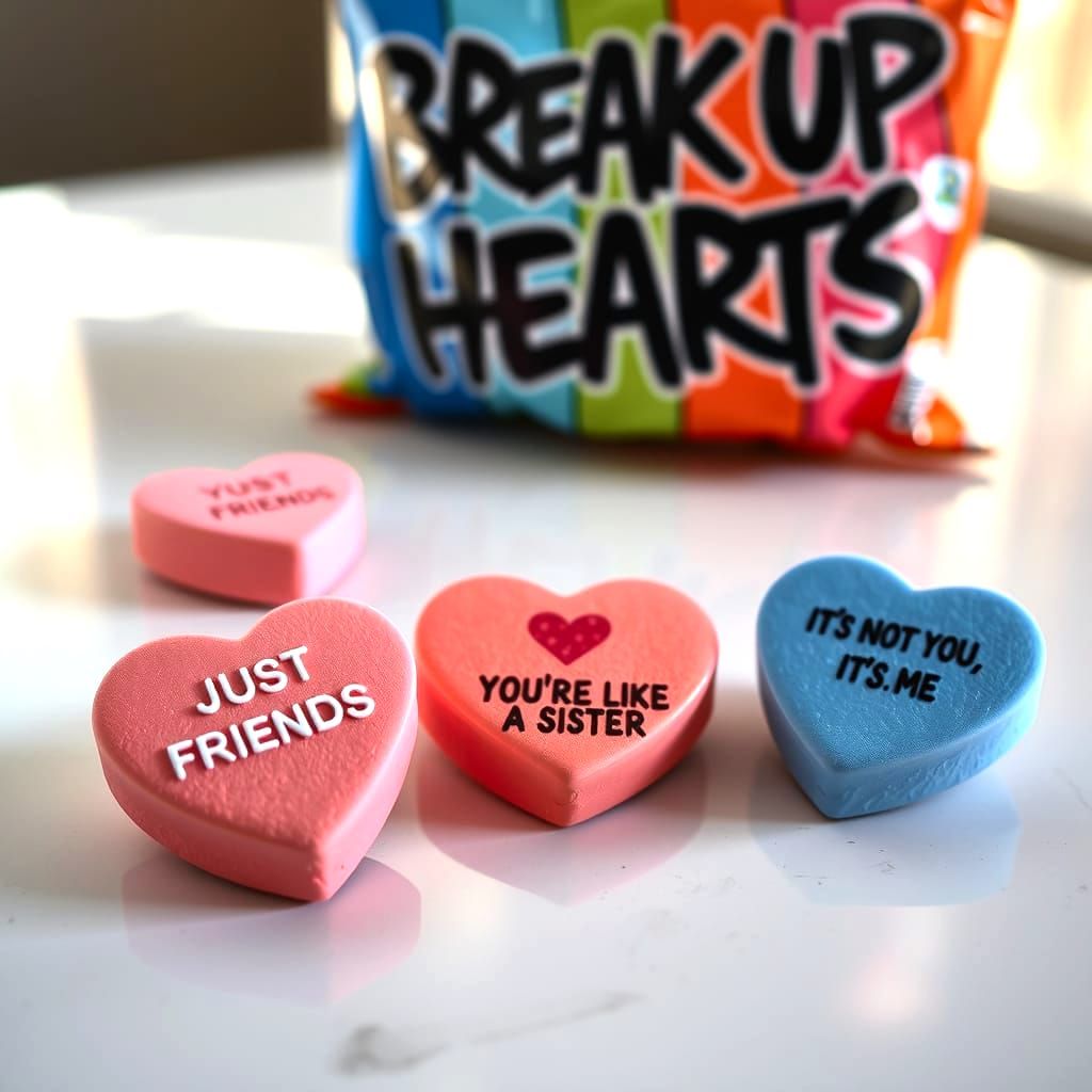 Conversation Break Up Hearts - Conversation Heart Candies in...