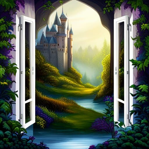 A window into a fantasy world - AI Generated Artwork - NightCafe Creator