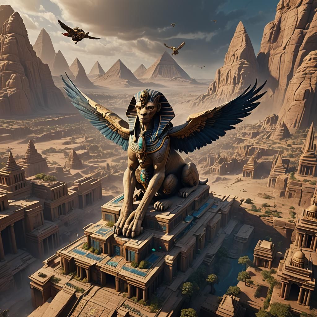 Flying sphinx - AI Generated Artwork - NightCafe Creator