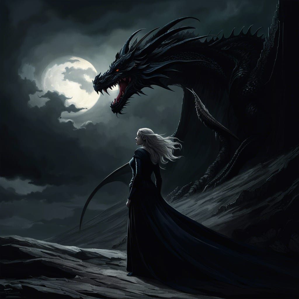 Drogon and Daenerys - AI Generated Artwork - NightCafe Creator