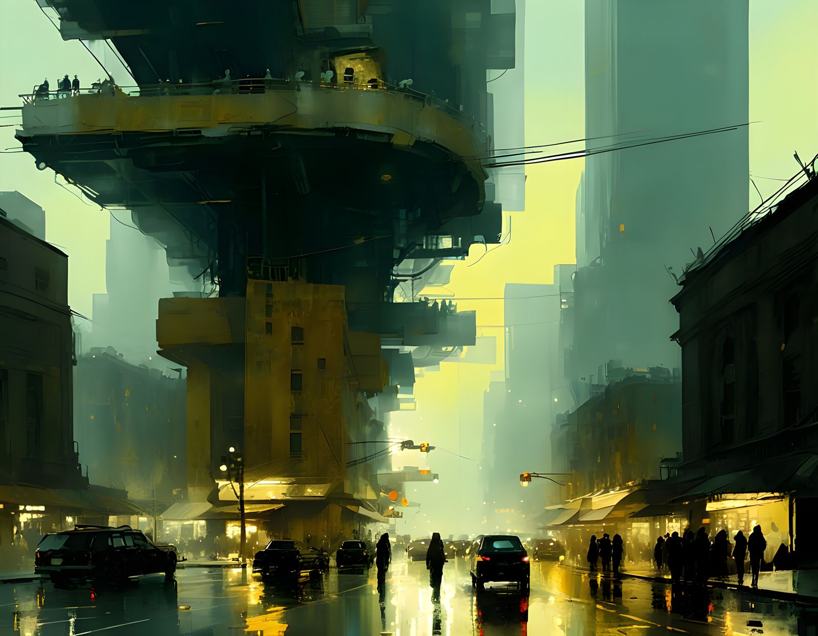 Cyberpunk Megastructure Rises from the Ruins - AI Art