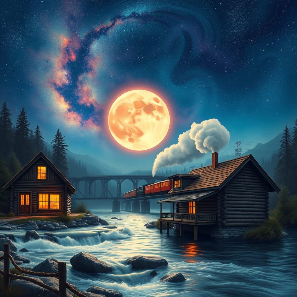 Hyper realistic beautiful vivid milky way in the night sky with a vivid ...