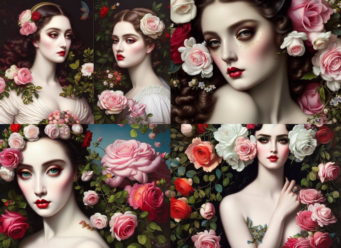 pop surrealism, lowbrow art, realistic, large busted head and shoulder ...