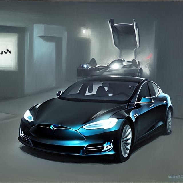 Midnight Blue 2023 Tesla - AI Generated Artwork - NightCafe Creator