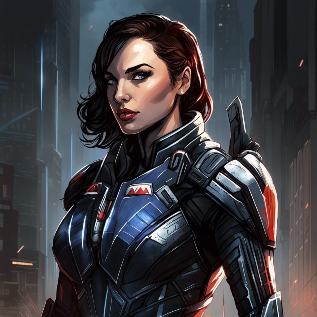 Gal Gadot as female Commander Shepard from mass effect 3 - AI Generated ...