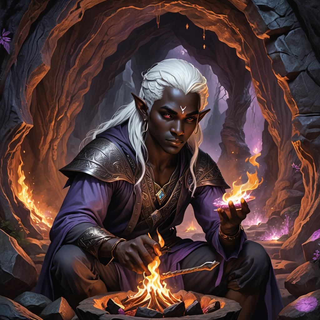 Marko, Fire Drow of the realm - AI Generated Artwork - NightCafe Creator