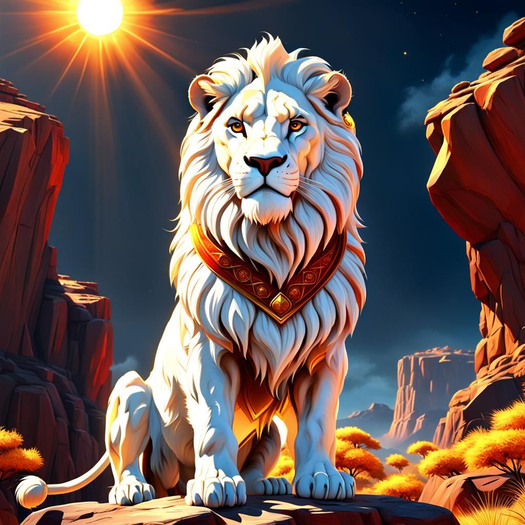Kimba, the white lion - AI Generated Artwork - NightCafe Creator