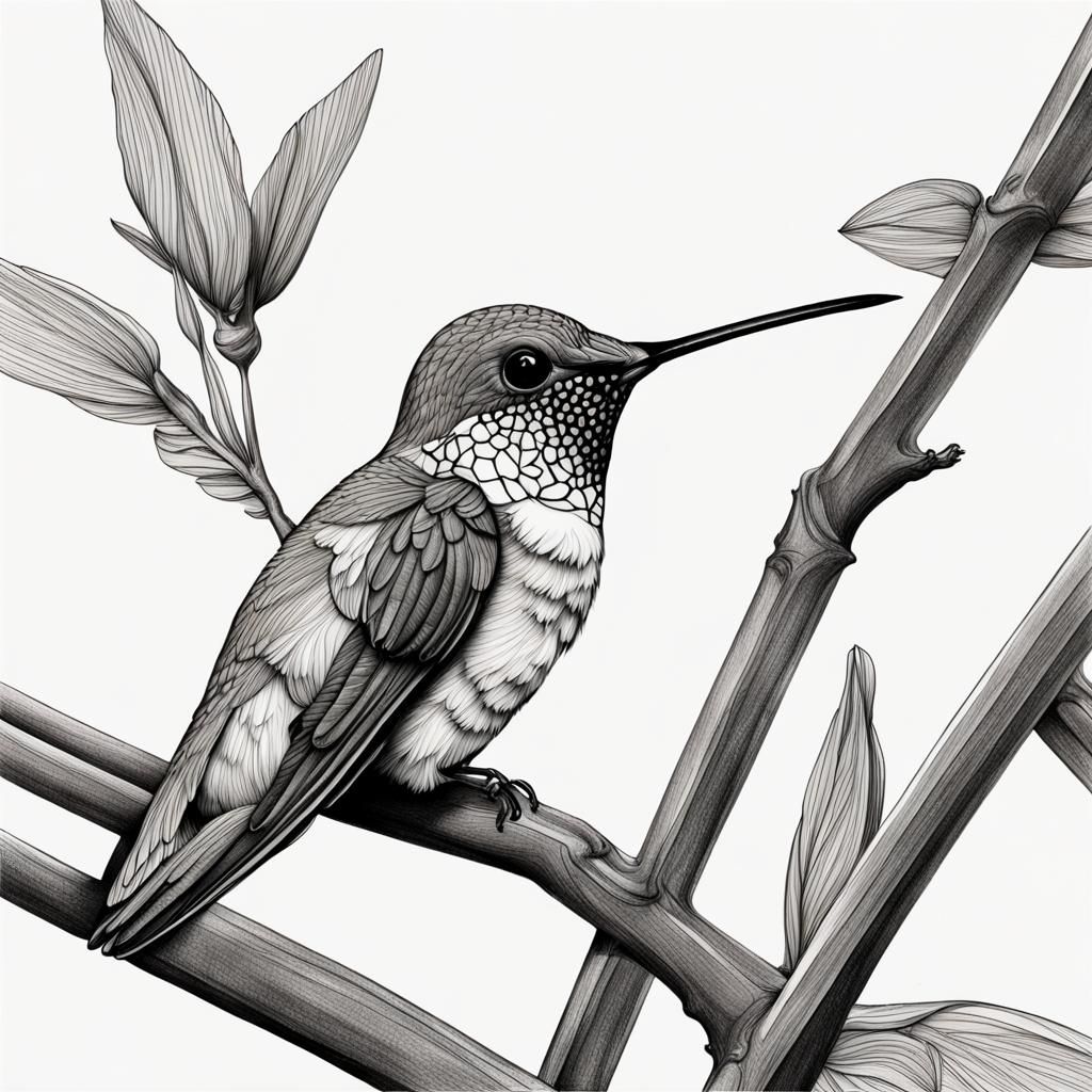 hummingbird lines - AI Generated Artwork - NightCafe Creator