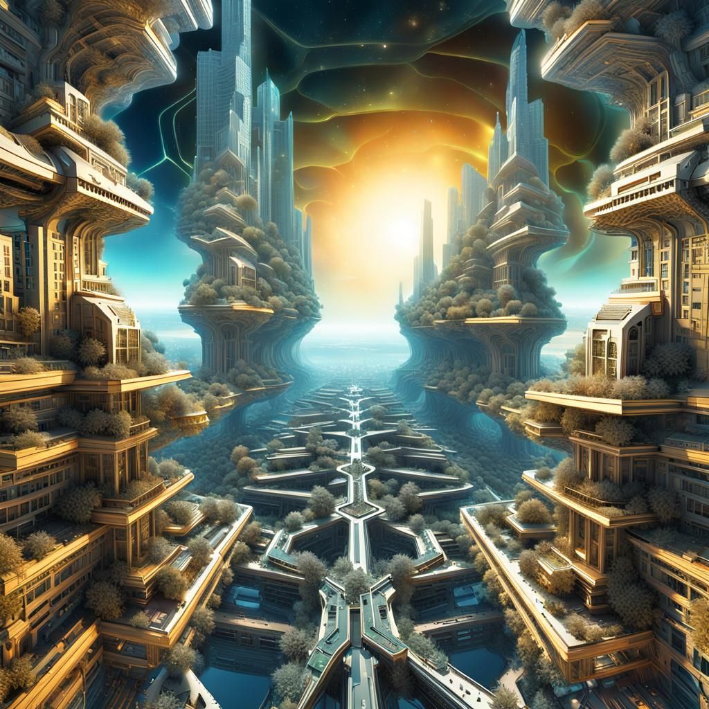sci fi city with towering skyscraper - AI Generated Artwork - NightCafe ...