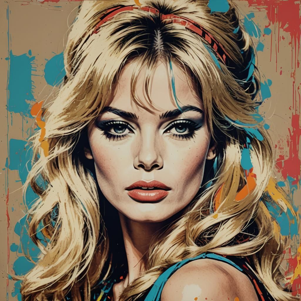 Pin up Brigitte Bardot in style of Andy Warhol 8k resolution concept ...