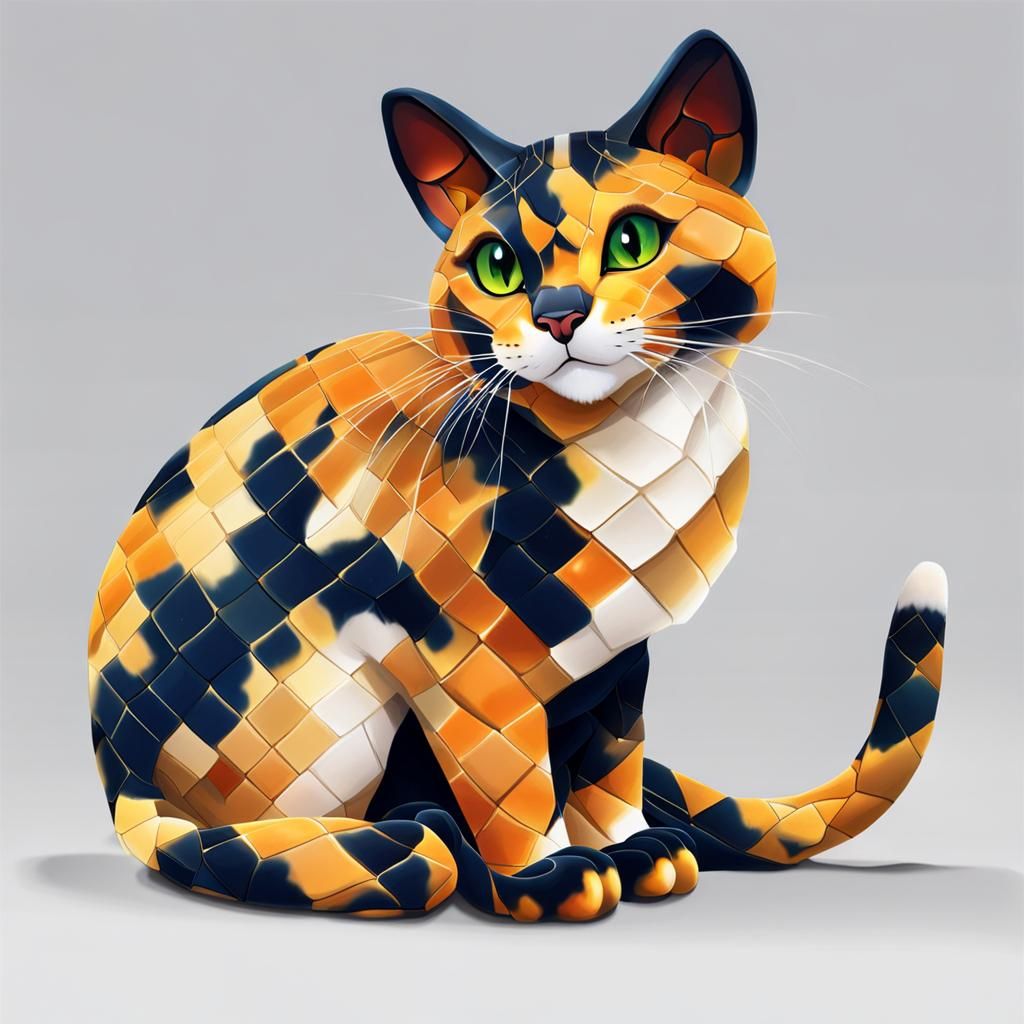 Scaled Dragon-Calico Cat hybrid - AI Generated Artwork - NightCafe Creator