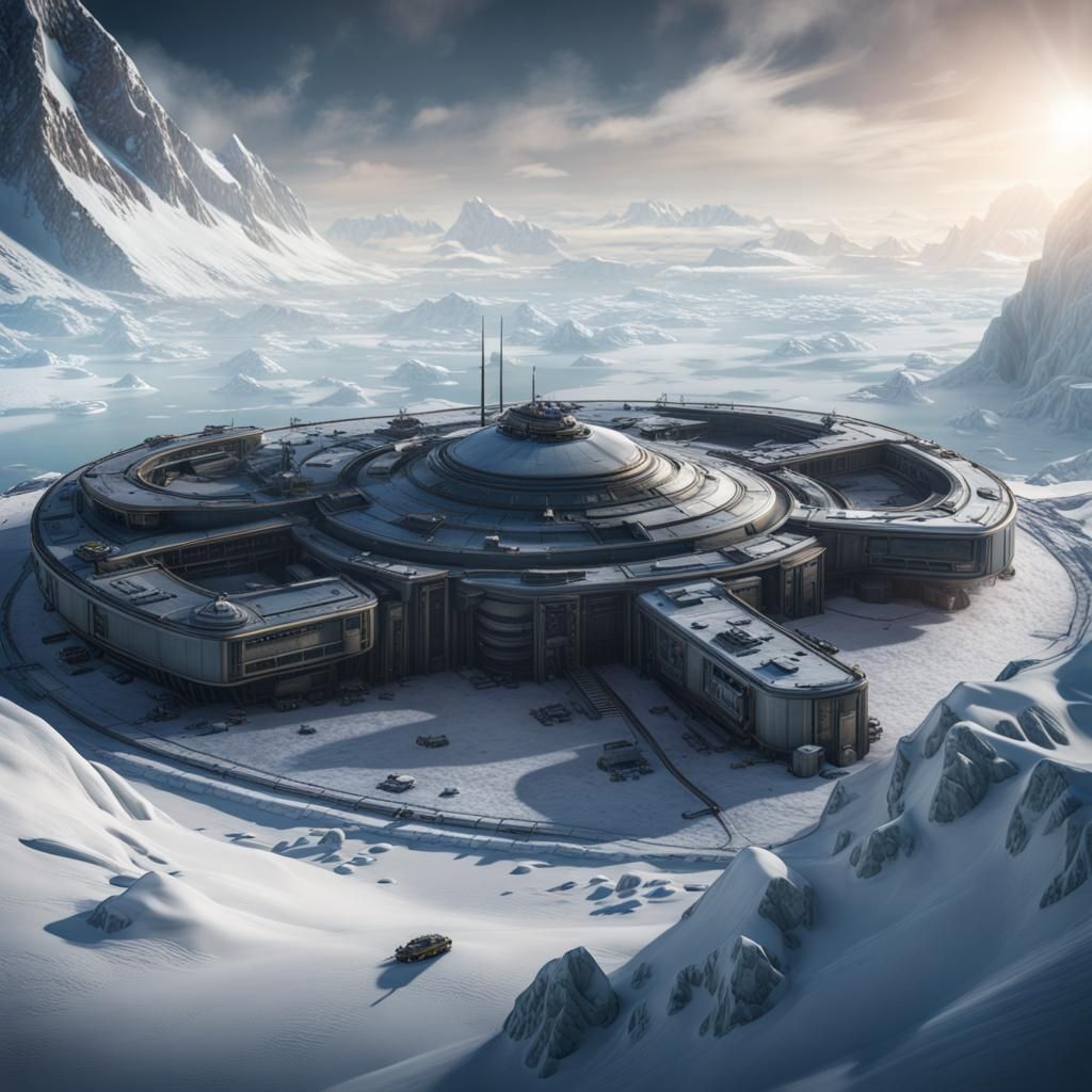 Hydra base in the south pole - AI Generated Artwork - NightCafe Creator