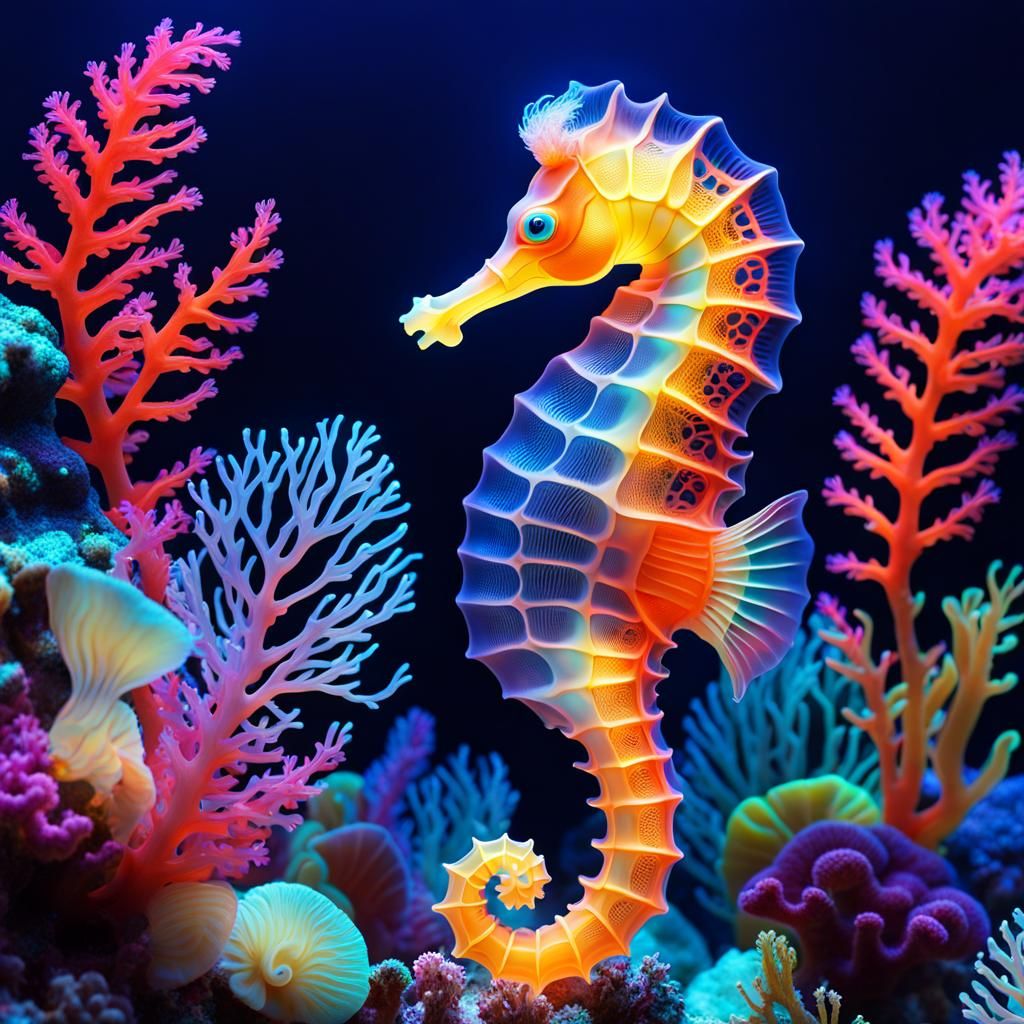 Neon Reef Guardian - AI Generated Artwork - NightCafe Creator