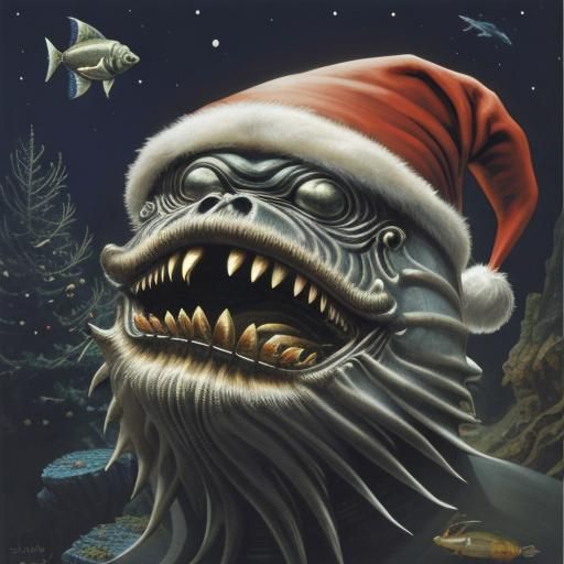 Scary Santa fish - AI Generated Artwork - NightCafe Creator