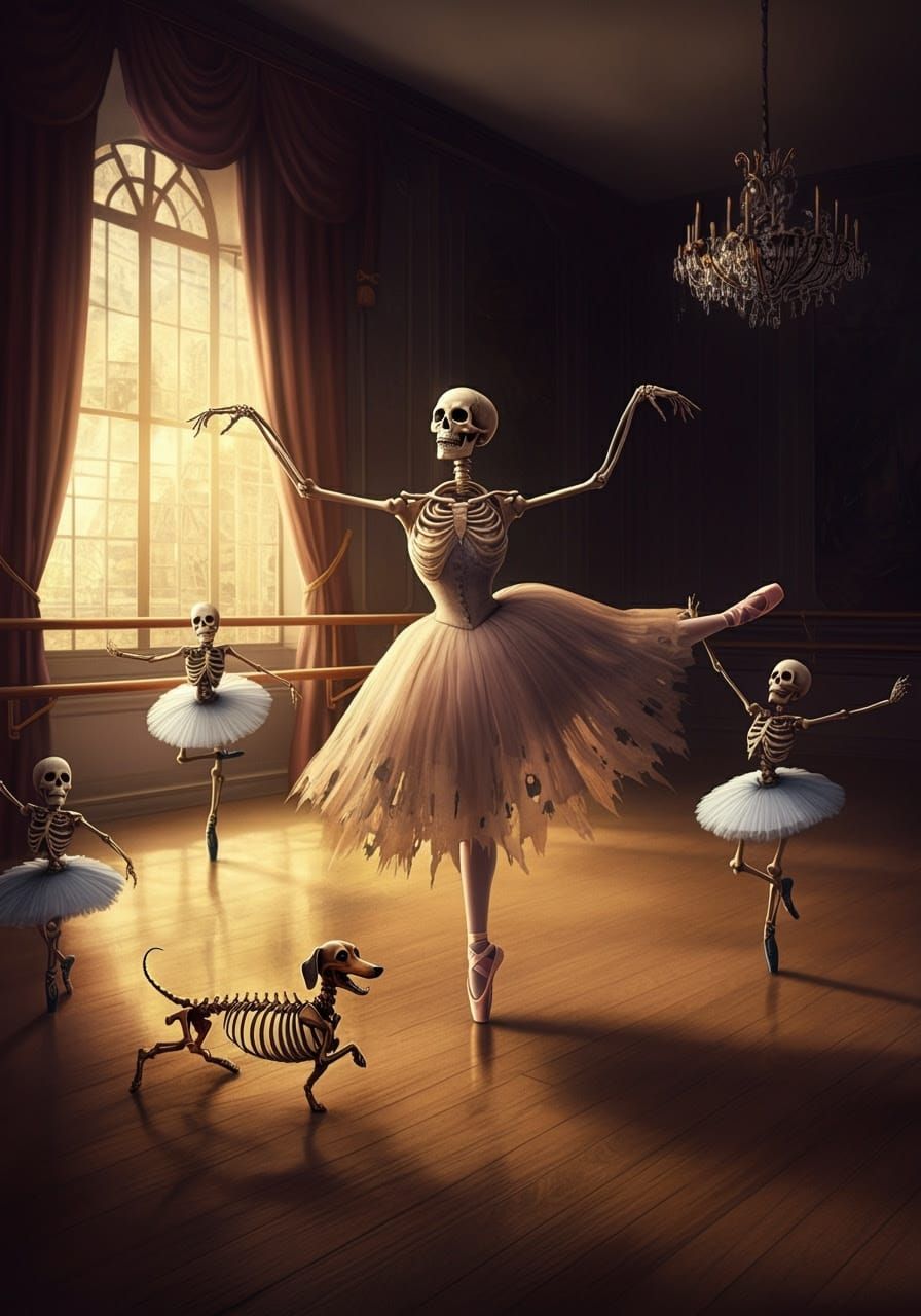 Skeleton ballet teacher dancing - Skeleton Ballet Dancer in ...