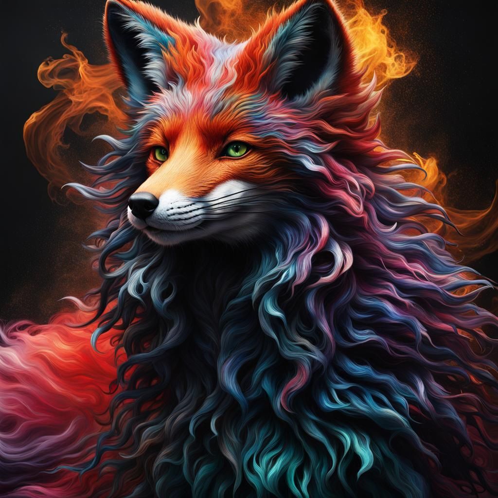 Multicolored fox - AI Generated Artwork - NightCafe Creator