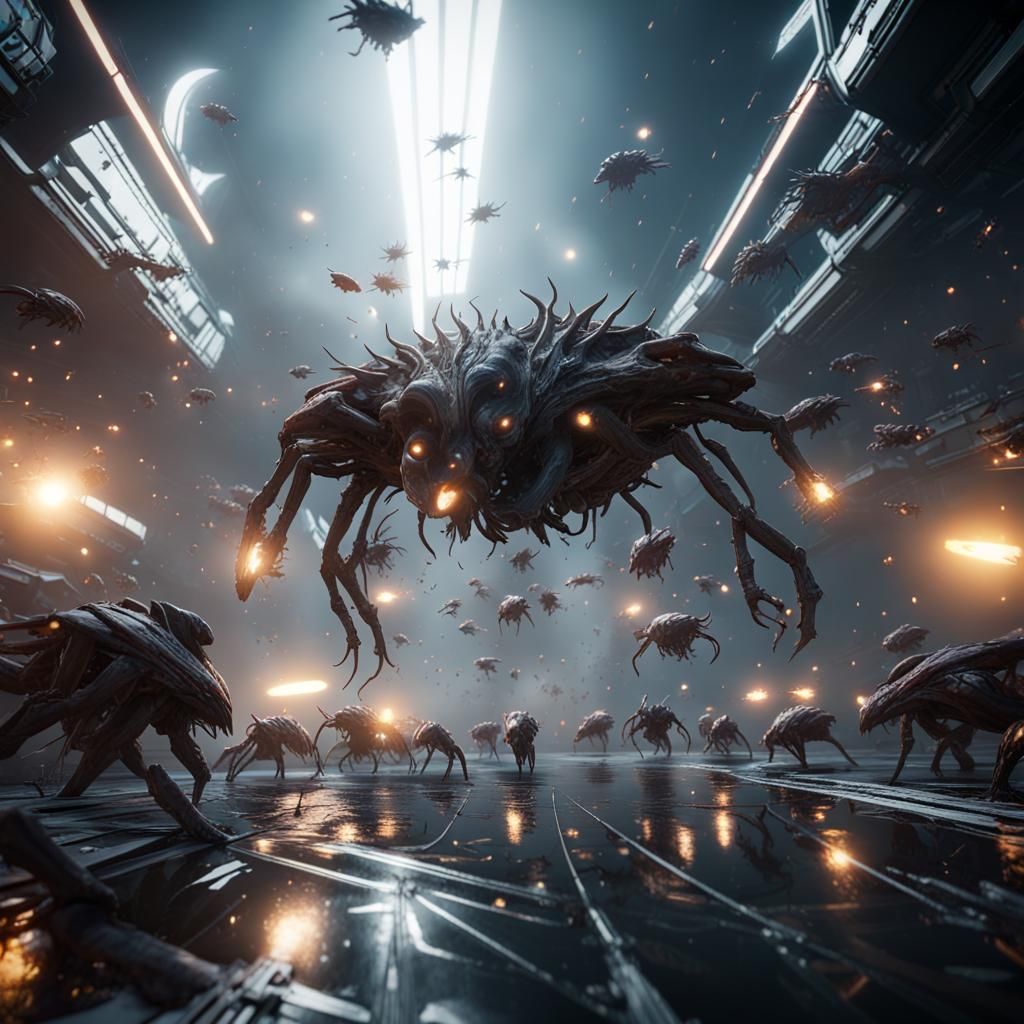 infinite alien swarm - AI Generated Artwork - NightCafe Creator