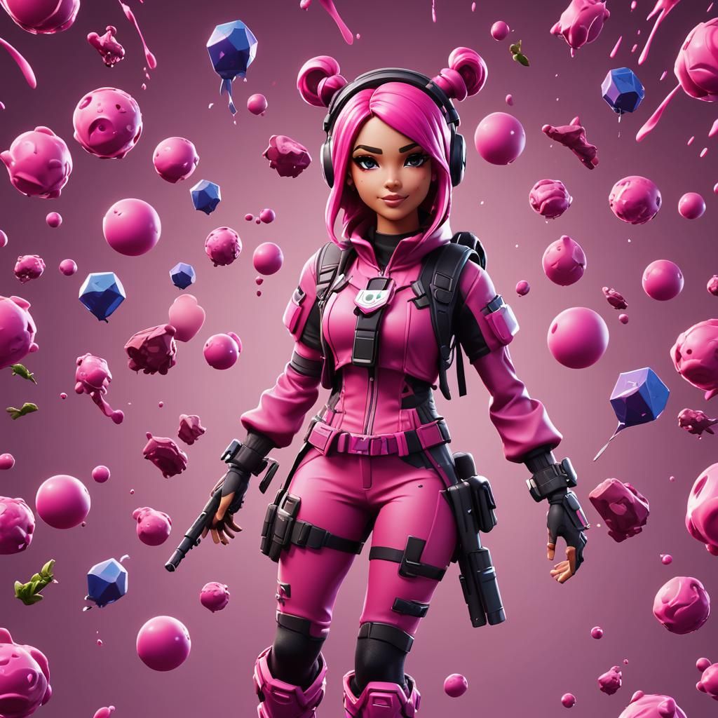 cute pink girl fortnite skin - AI Generated Artwork - NightCafe Creator