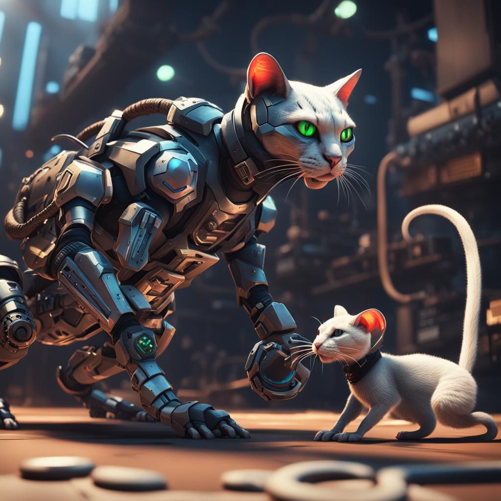 Cyborg cat and a Cyborg snake rat working on take control over the ...