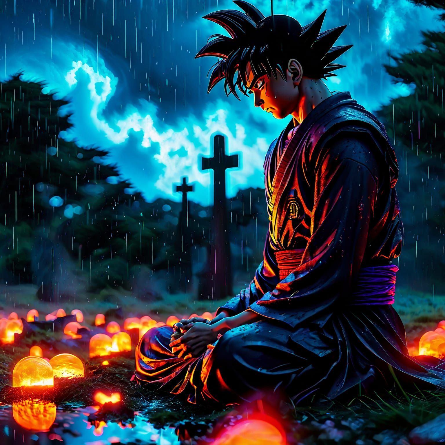 Sad Goku - AI Generated Artwork - NightCafe Creator