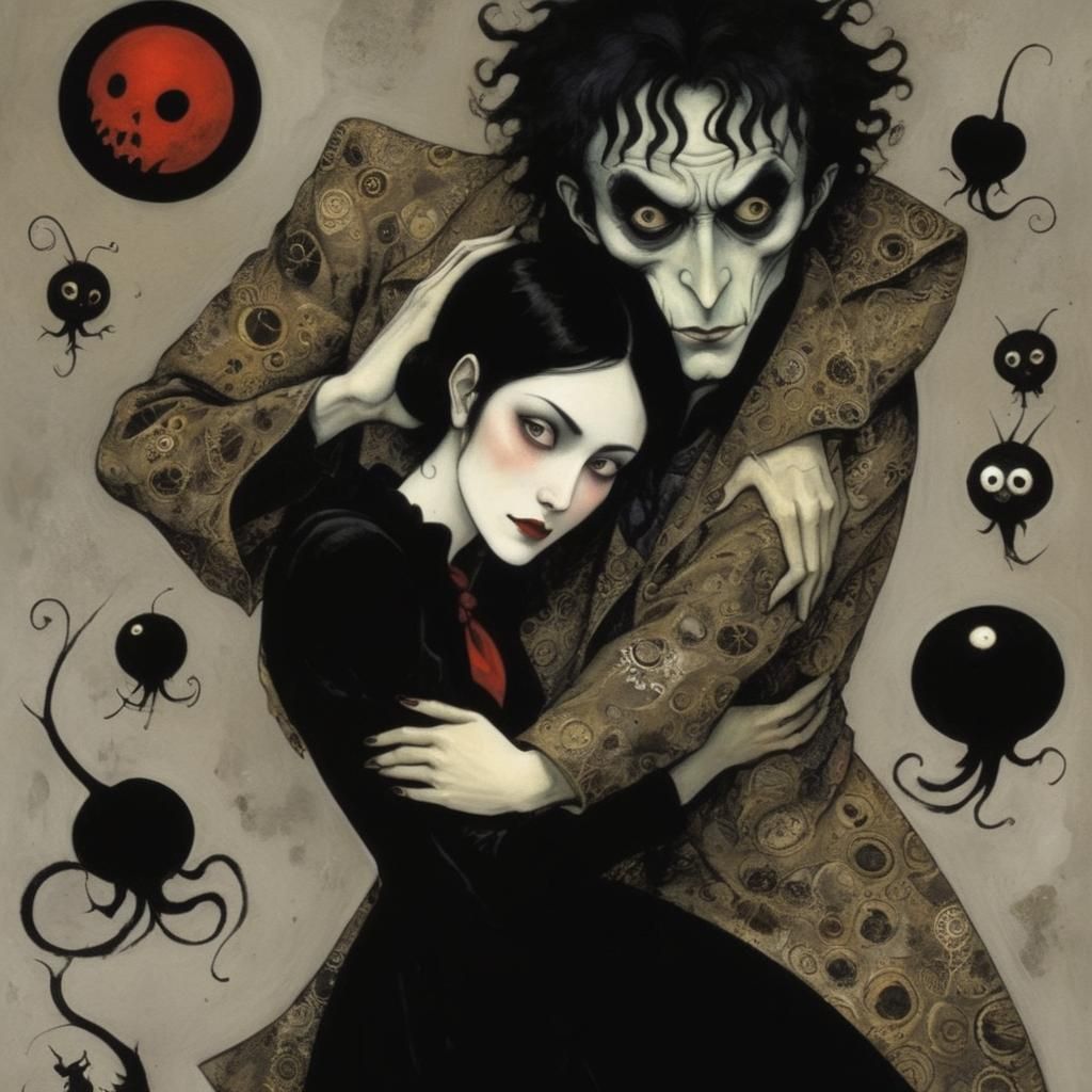 Dark Fantasy Vampires in Love with Grotesque Being... - AI Art