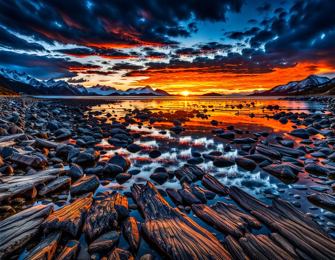 stunning sunset - AI Generated Artwork - NightCafe Creator