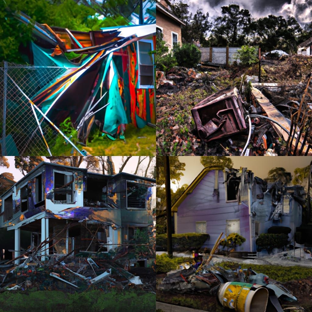destroyed home in abandon neighborhood in florida, disgusting look and ...
