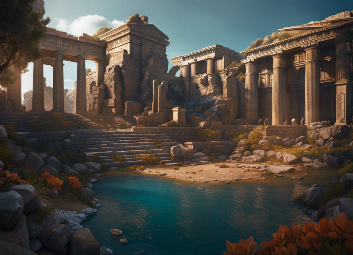 Ancient Greek, Archeological dig site - AI Generated Artwork ...