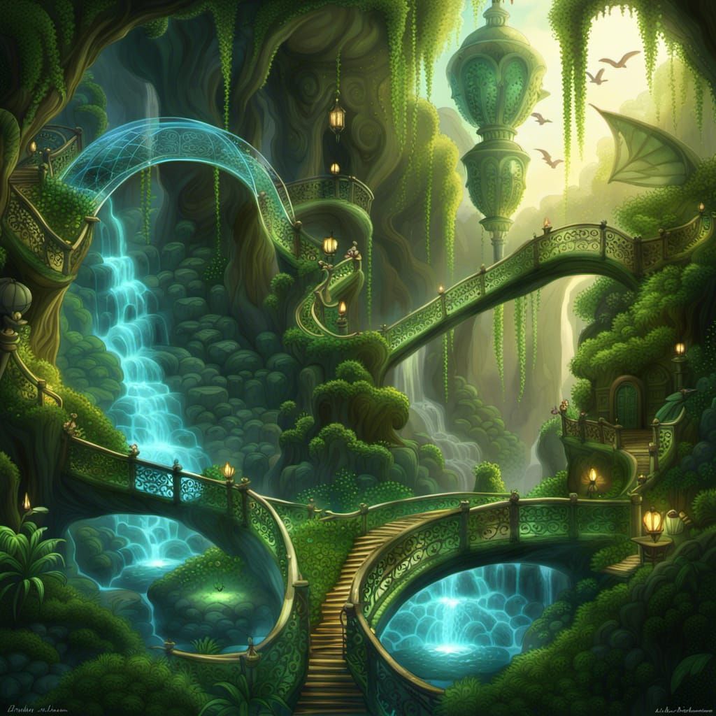 Gnome Bath Houses: ARTISTIC_epic_fantasy FLOCK_OF_DRAGON_FIREFLIES ...