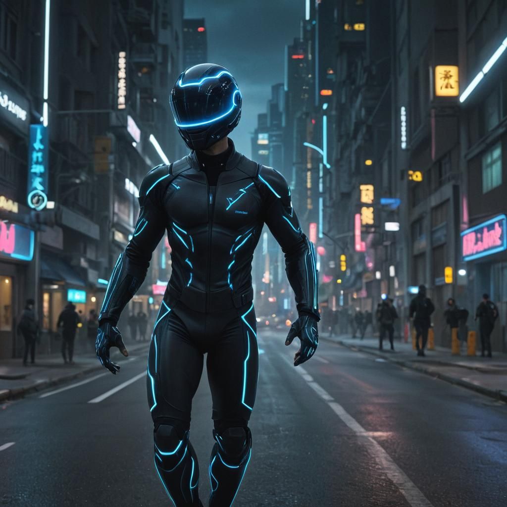 Walking In TRON - AI Generated Artwork - NightCafe Creator