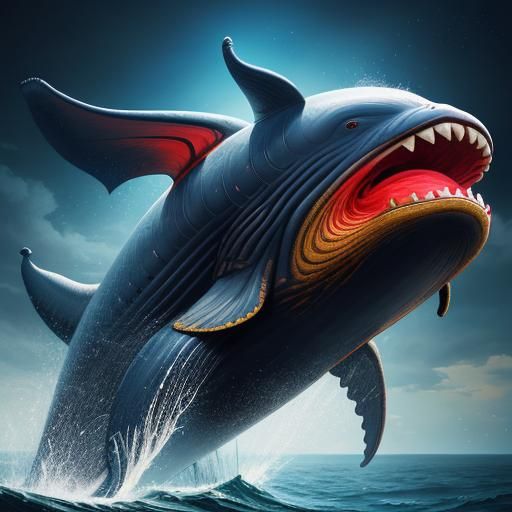 Monkey-whale with monkey tail and ears - AI Generated Artwork ...