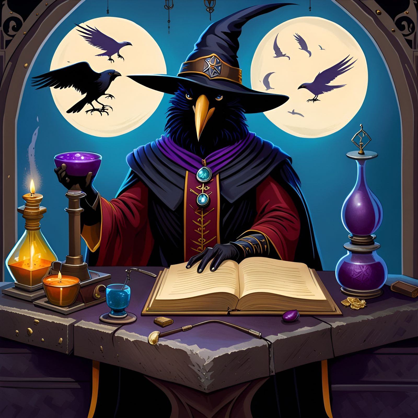 Wizard raven - AI Generated Artwork - NightCafe Creator