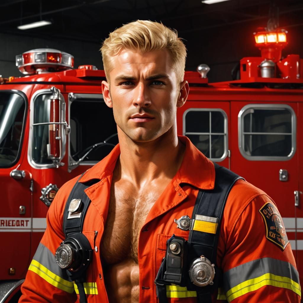 Handsome fireman - AI Generated Artwork - NightCafe Creator