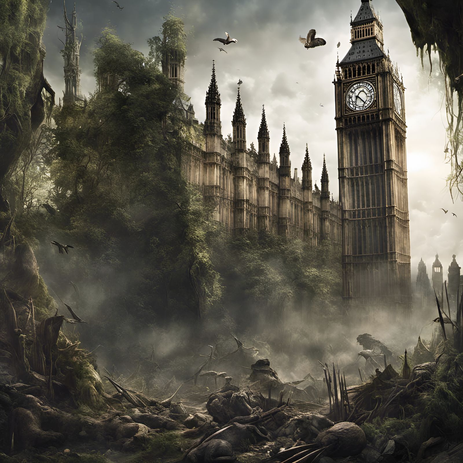 Post Apocalyptic London: The Ruins of the Houses of Parliament & Big ...