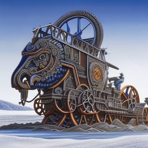 Steampunk Trojan Horse - AI Generated Artwork - NightCafe Creator