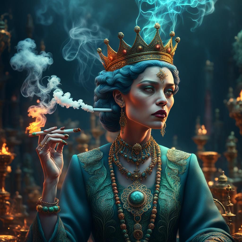 smoking queen - AI Generated Artwork - NightCafe Creator