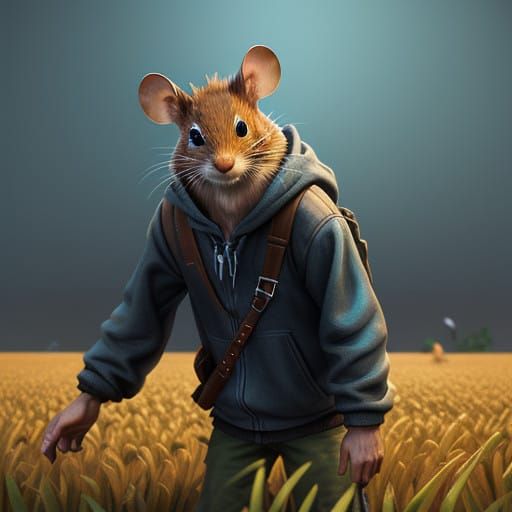 Field mouse as a hobo - Field mouse as a hobo