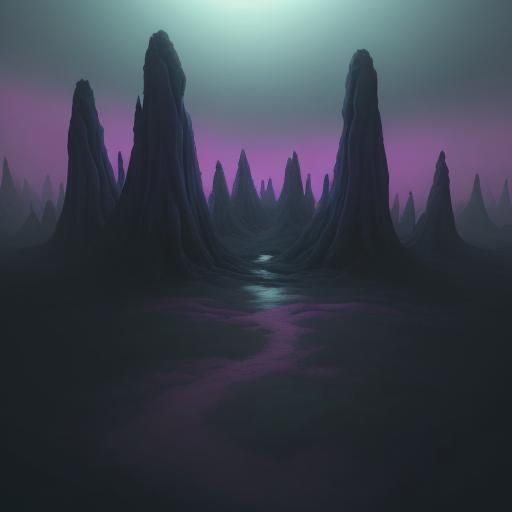 Landscape from a nightmare that scares viewer and brings subconscious ...