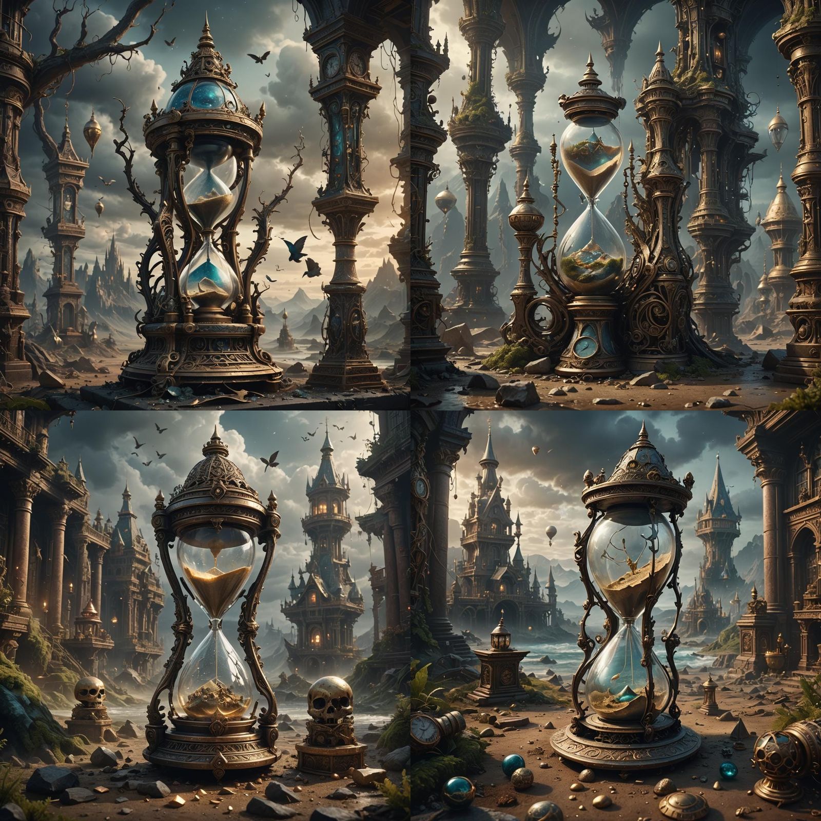 a magical construct creature containing an hourglass - AI Generated ...