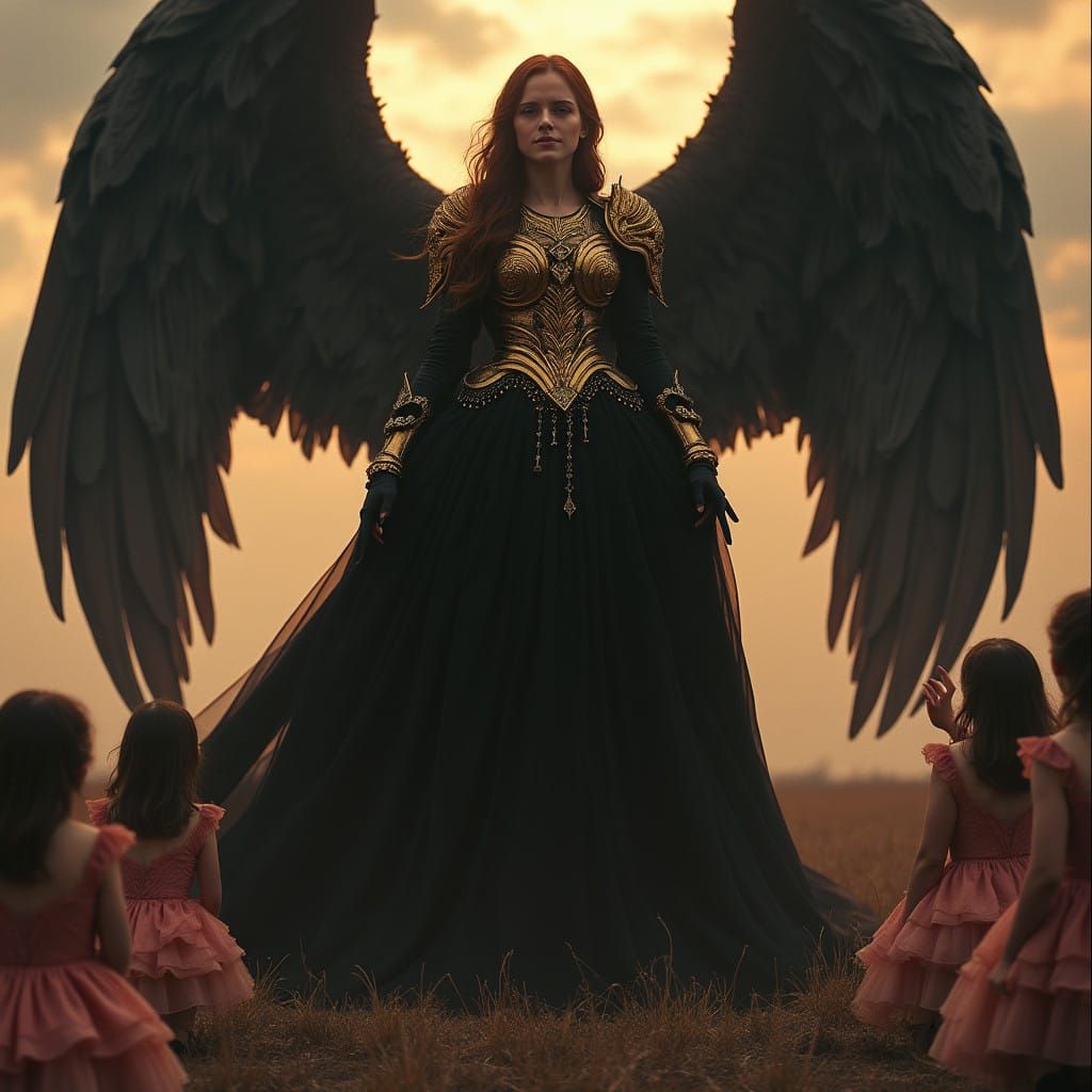 Majestic Angel of Death Reigns Supreme in a Somber... - AI Art