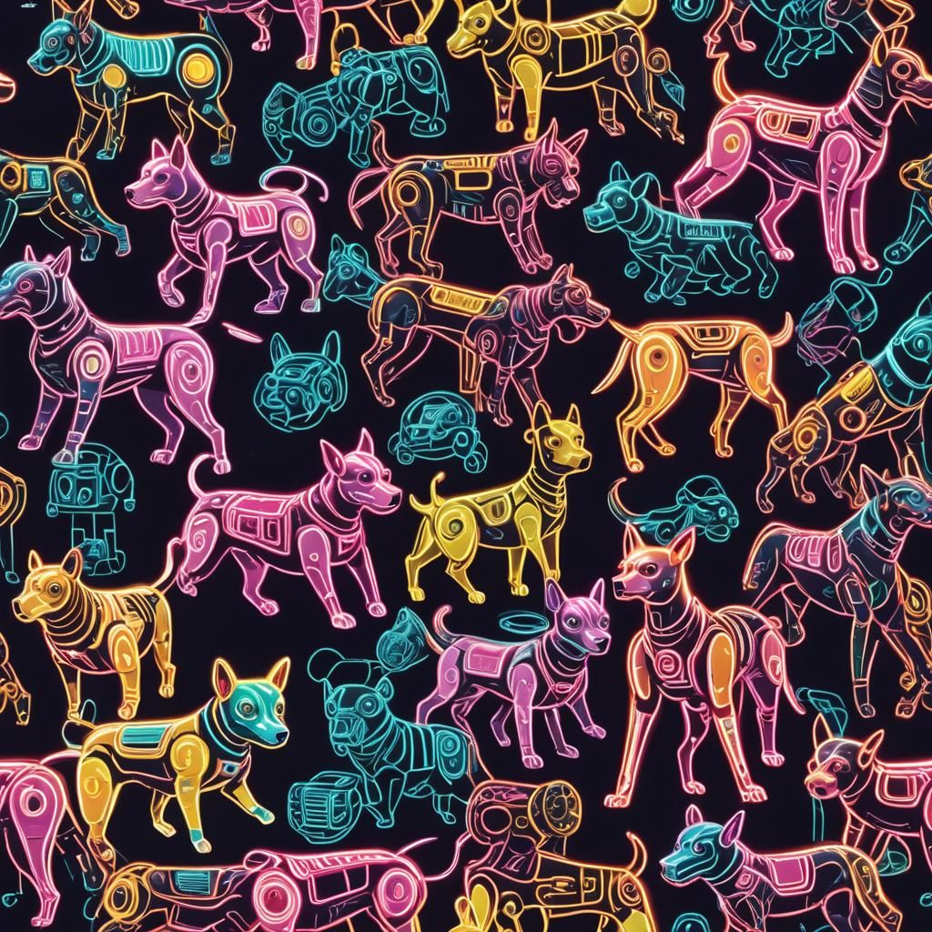 neon dogs - AI Generated Artwork - NightCafe Creator
