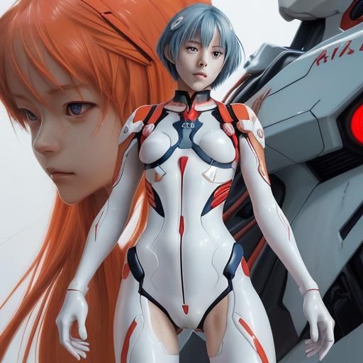 rei-ayanami and asuka-langley from neon genesis evangelion - AI Generated Artwork - NightCafe ...