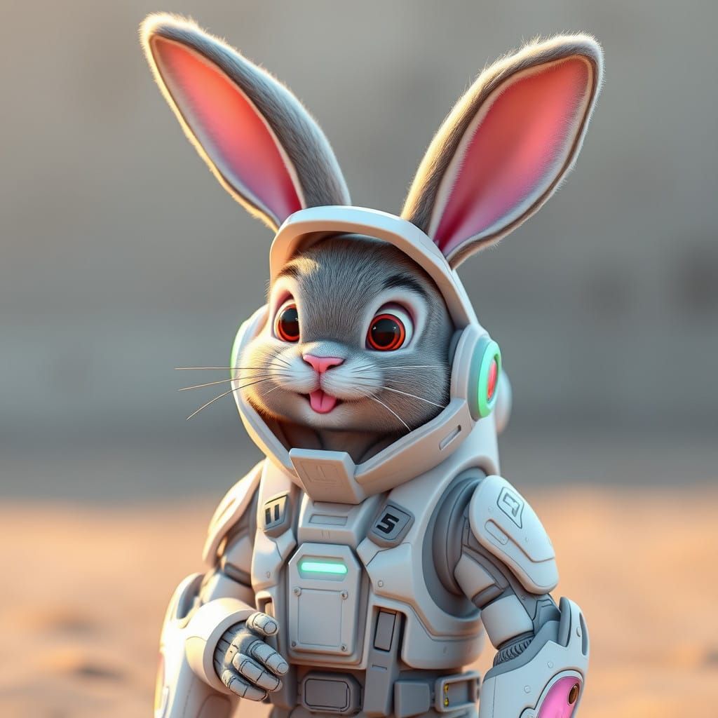 Mech Bunny - Mech Bunny in a Vibrant, High-Tech World